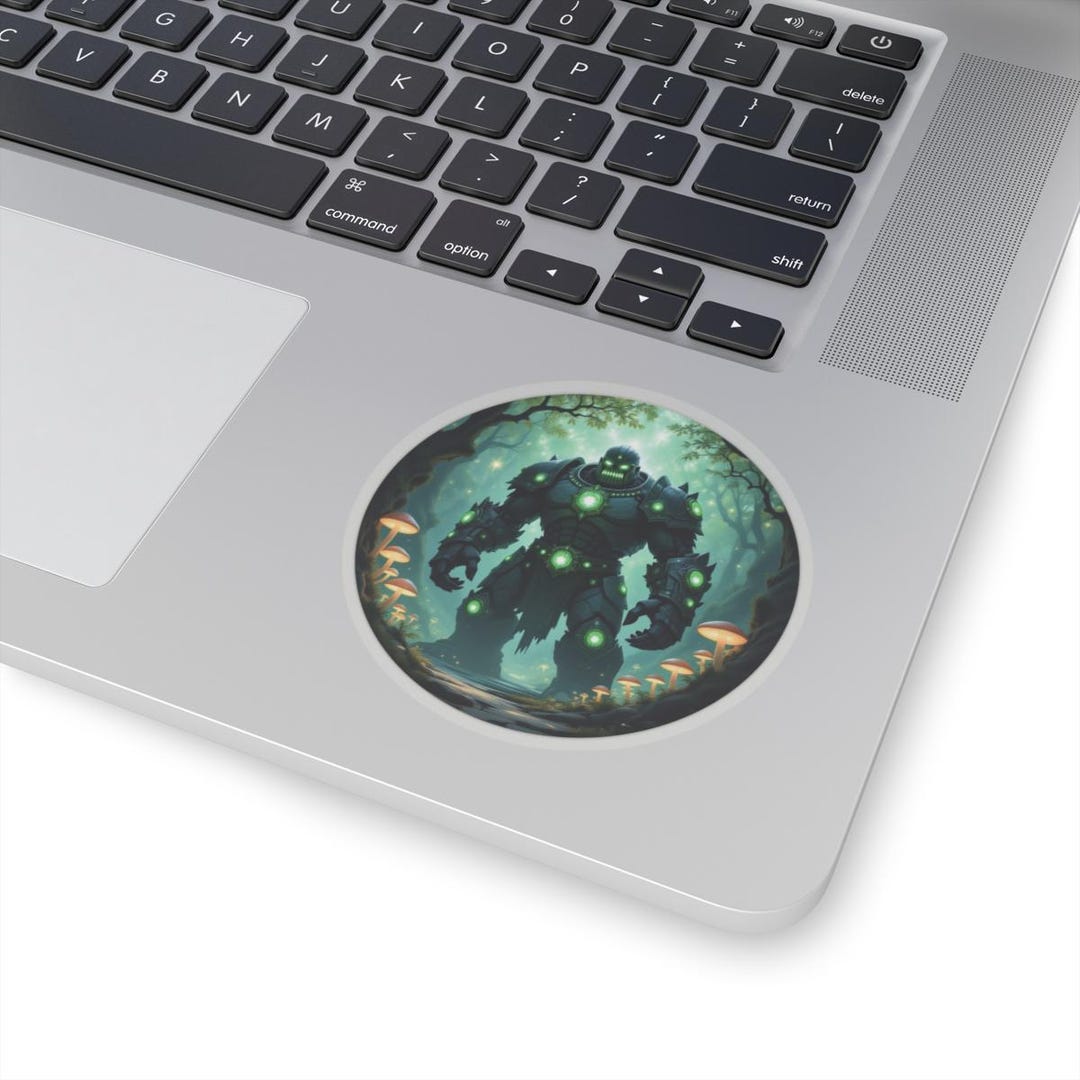 Emerald Glowing Golem Sticker: Fantasy Monster Kiss-cut Decal - Etsy
