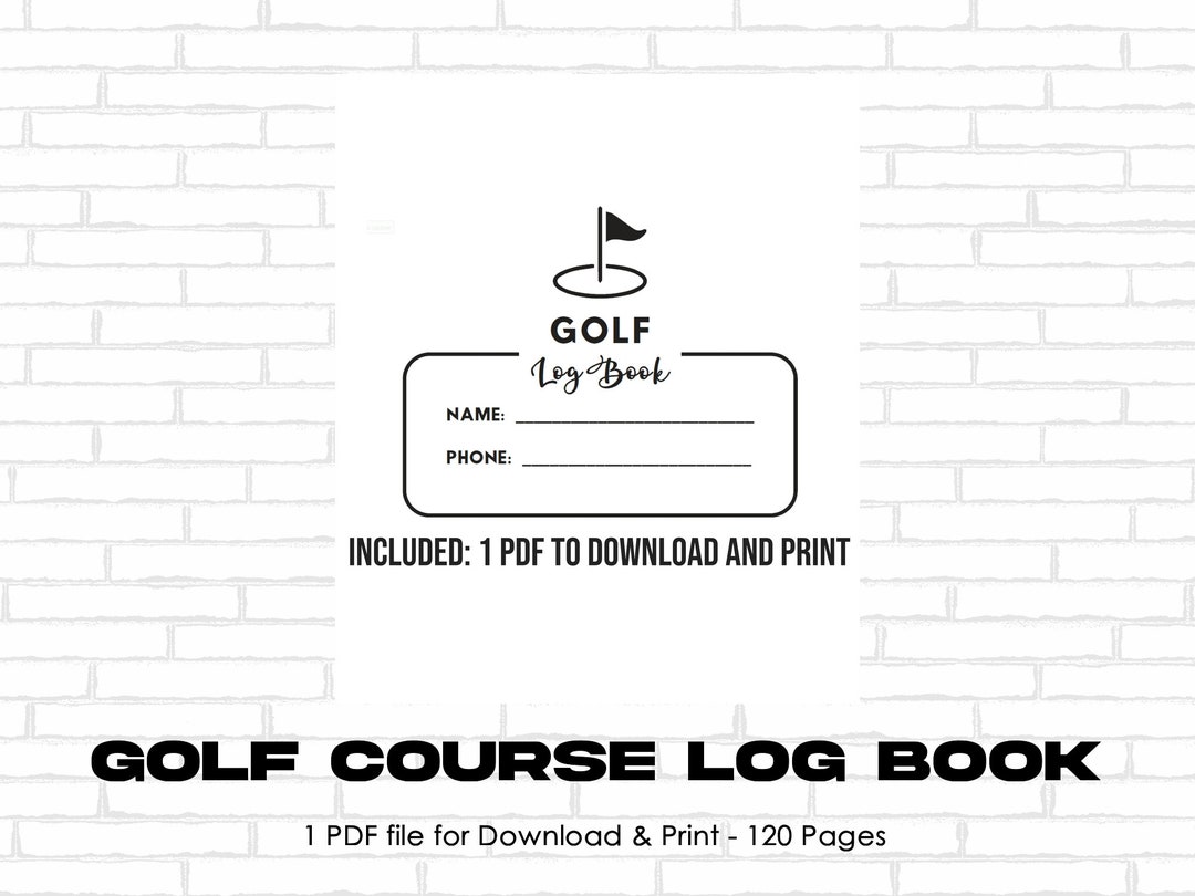 Digital Download, Golf Course Log Book, Includes: 1 Printable Pdf File ...