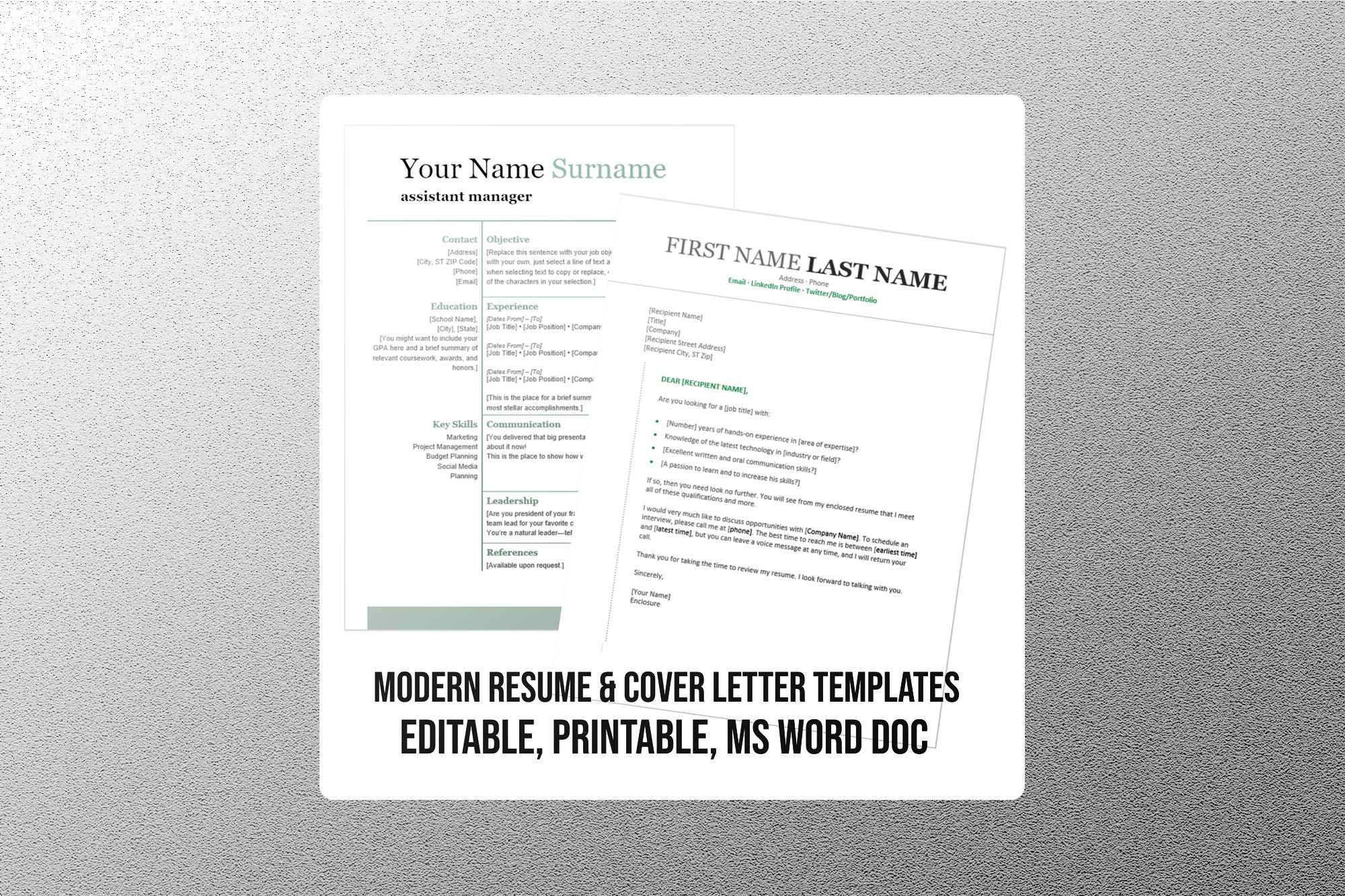 Modern Smart Resume Template, CV Template, Cover Letter Template, Easy ...