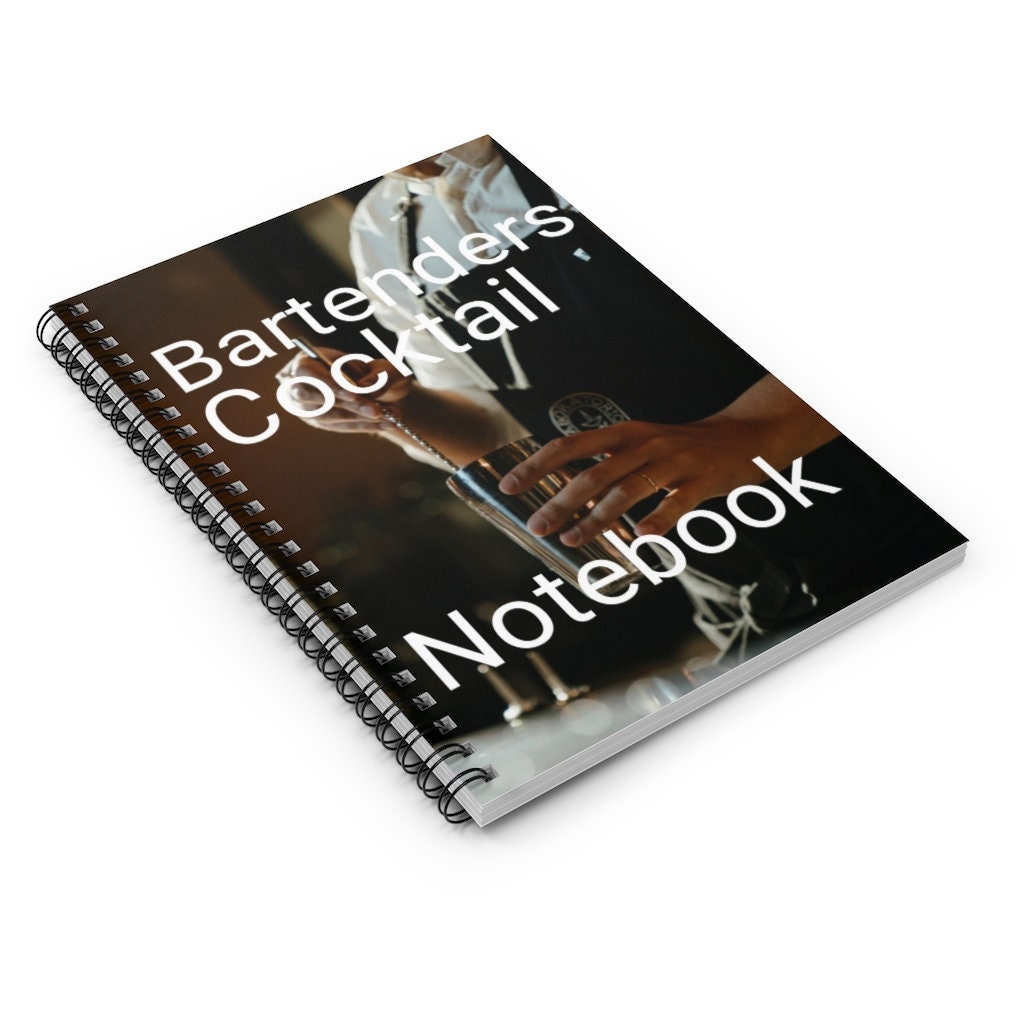 Bartender Cocktail Notebook: Spiral Bound, Ruled Pages - Etsy