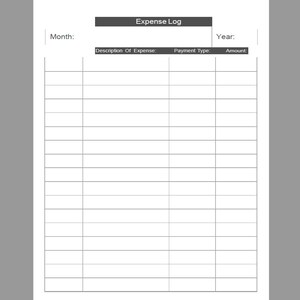 Expense Log Printable, Expense Tracker, Spending Sheet, Purchase Log ...