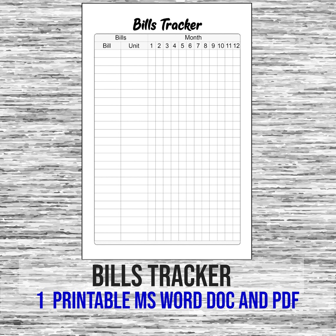 Digital Download, Bills Tracker, My Bill Log, Costs of Bills Record ...