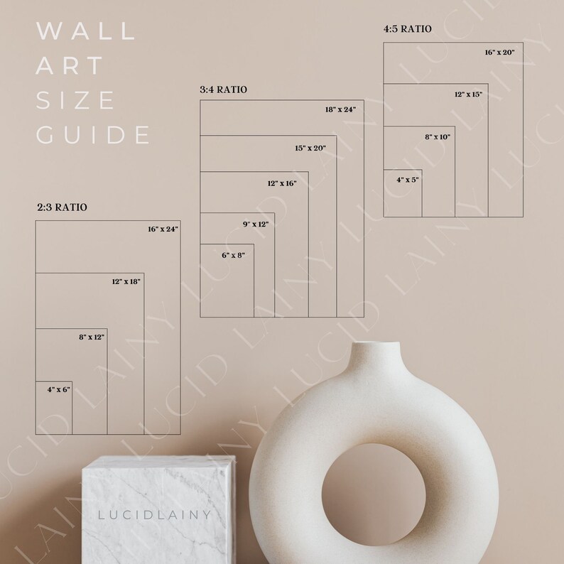 CLAY Wall Art Size Guide Frame Size Guide Print Size - Etsy