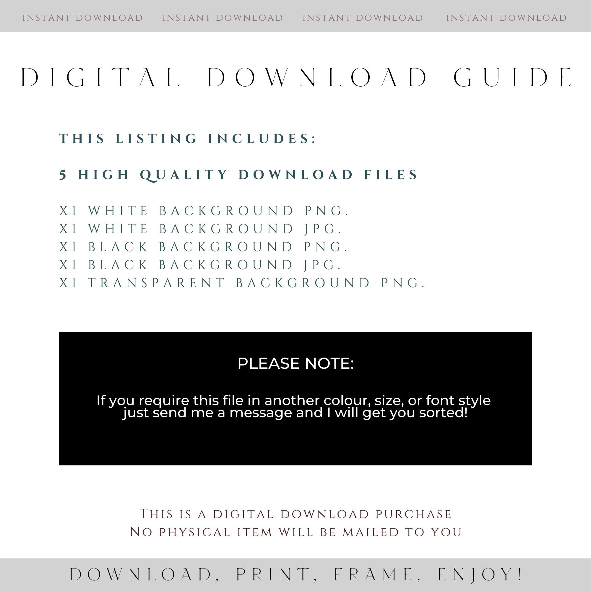Frame Size Guide, Wall Art, Printables, Popular Frame Sizes, Digital ...
