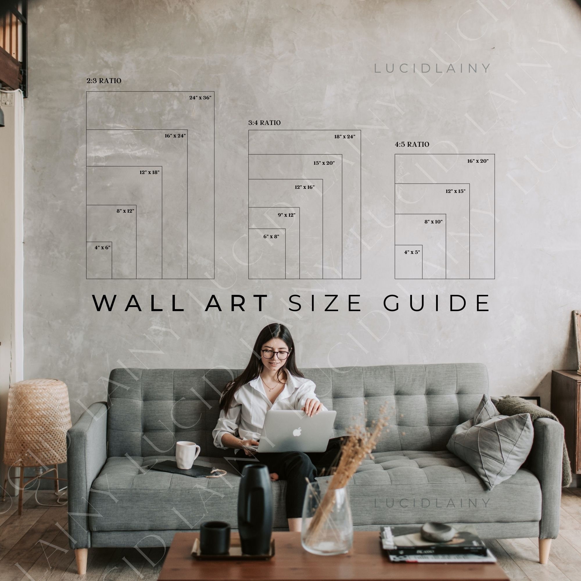 LIFESTYLE | Wall Art Size Guide | Frame Size Guide | Size Guide PRINT ...