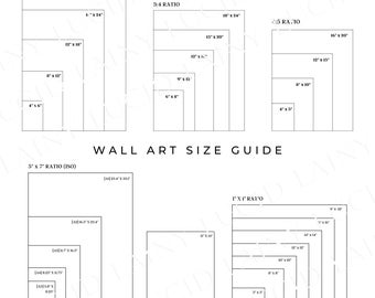 Wall Art and Printables Size Guide, Including Most Popular Frame Sizes ...