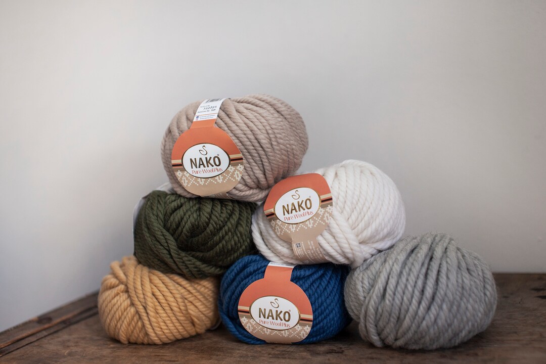 Nako Pure Wool Plus, Knitting Yarn, Winter Yarn, Bulky Yarn, Pure Wool ...