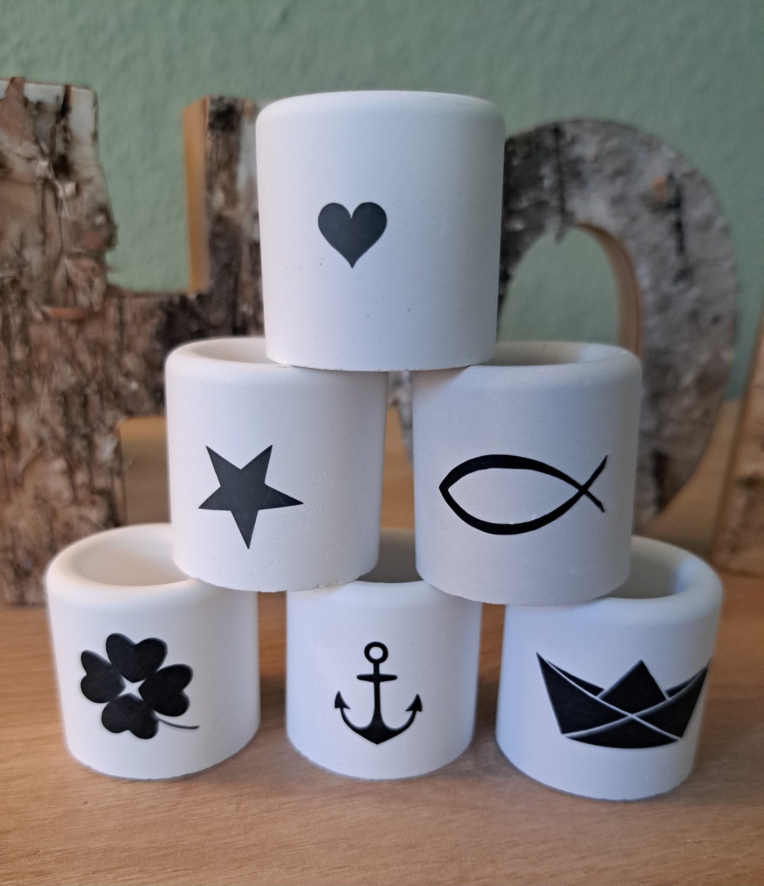 Kerzenhalter Aus Raysin Für Stabkerze 2,2 Cm, Maritim, Herz, Anker ...