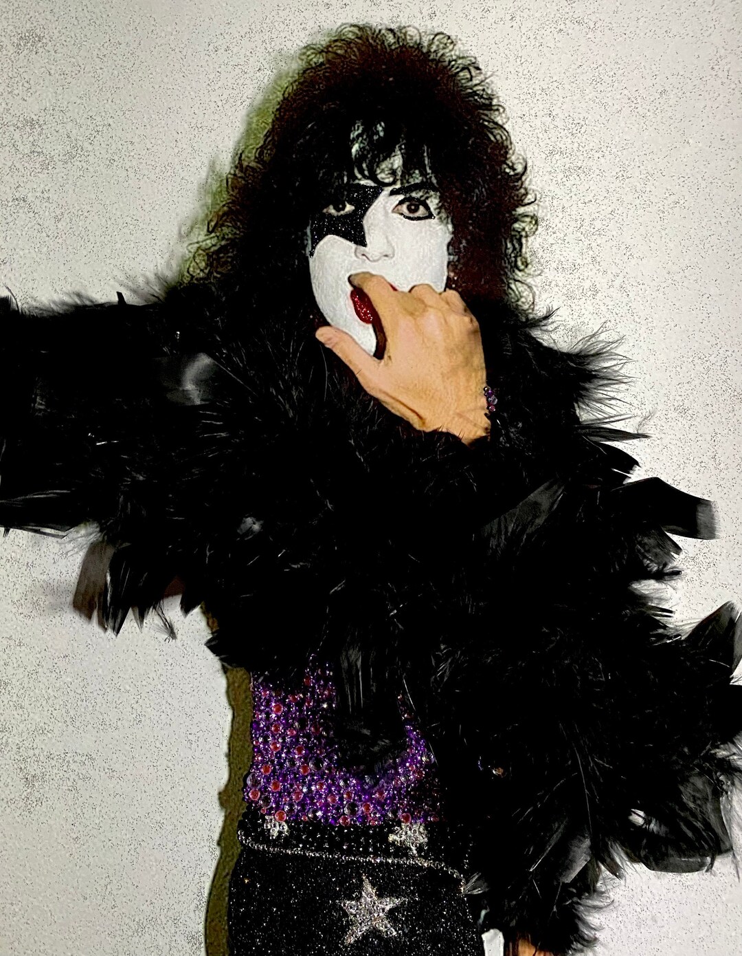 KISS Paul Stanley Makeup Strass Edelstein Glitzer Feder Wandkunst - Etsy.de
