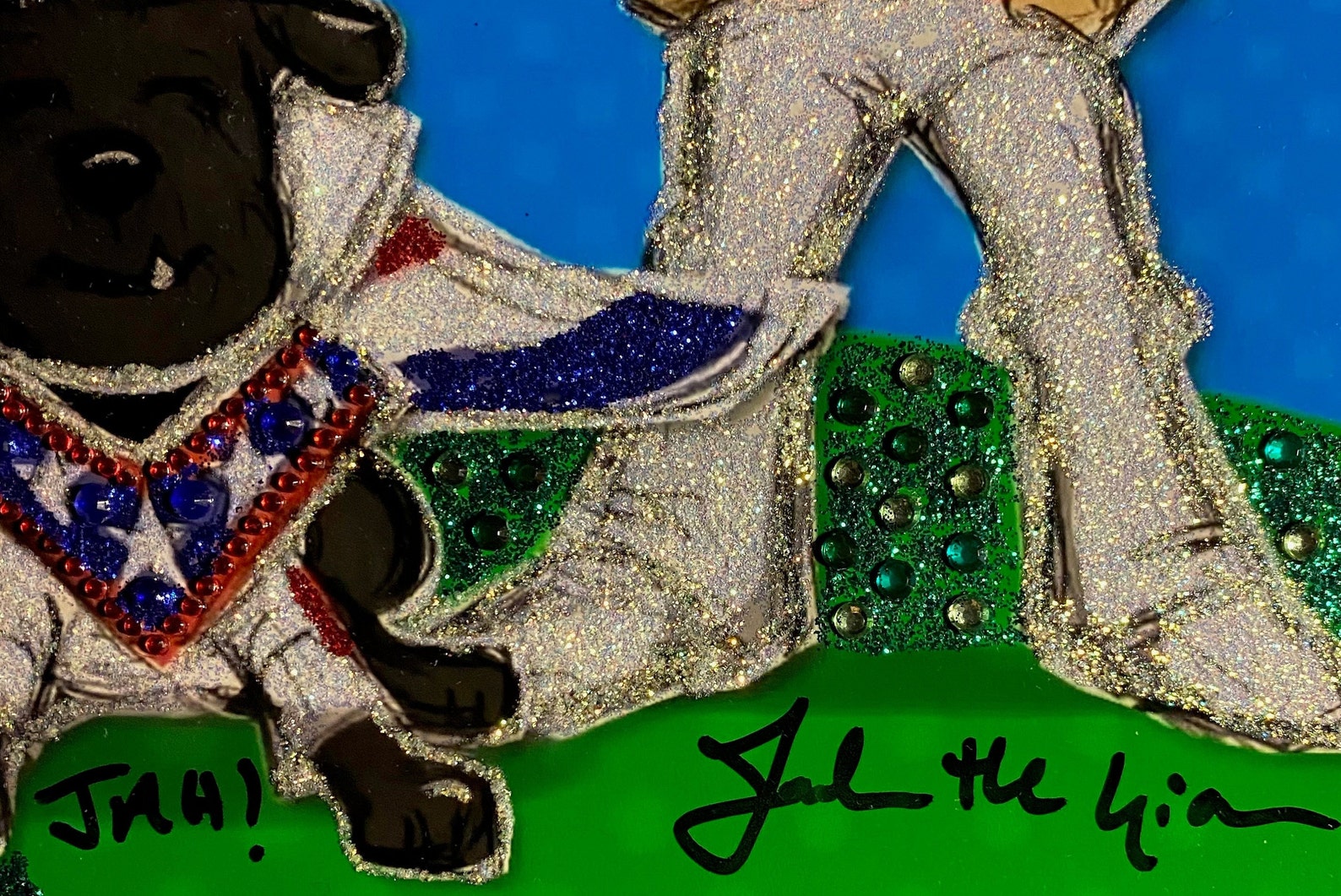 Daze With Jordan the Lion Signed by Jordan and Jah Rhinestone, Gemstone ...