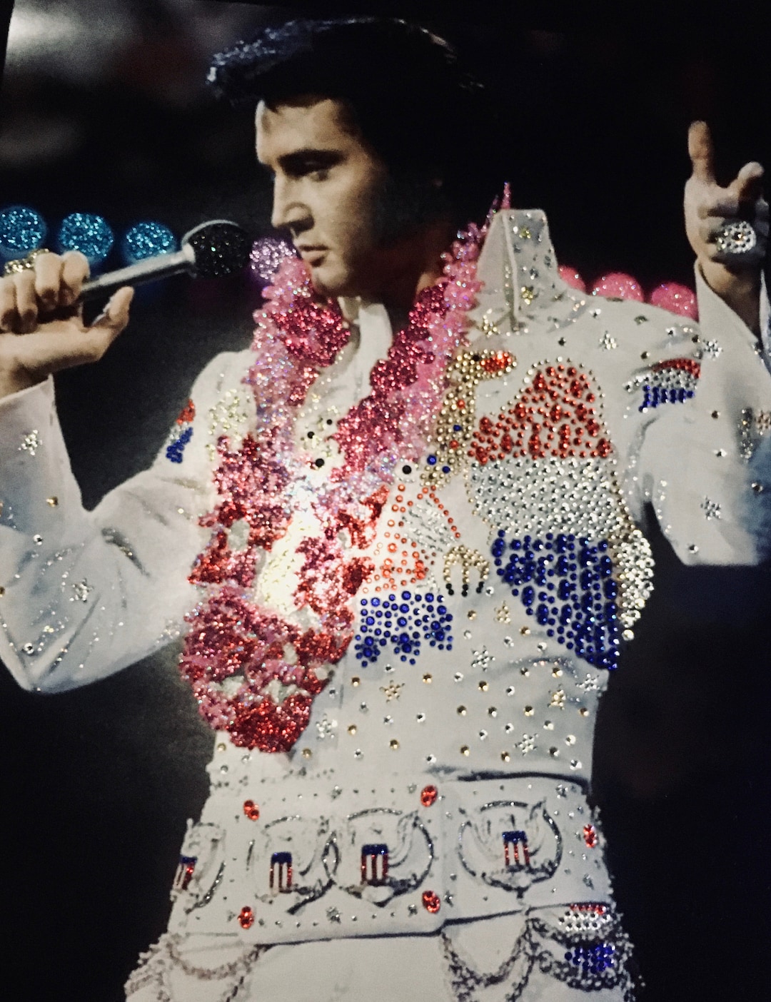 Elvis “hawaiian” Rhinestone, Gemstone, Glitter Wall Art - Etsy