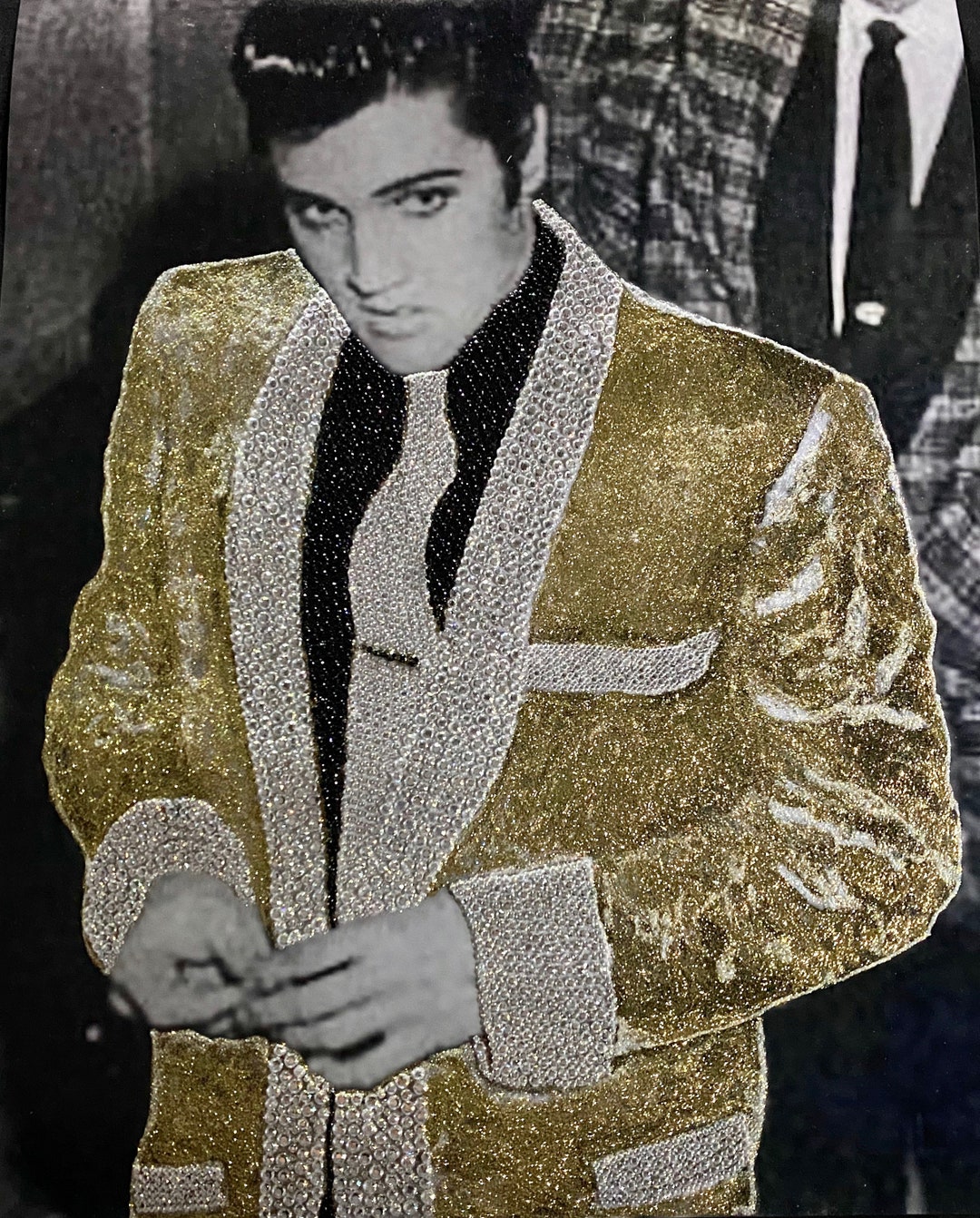 Elvis “gold” Rhinestone, Glitter Wall Art - Etsy