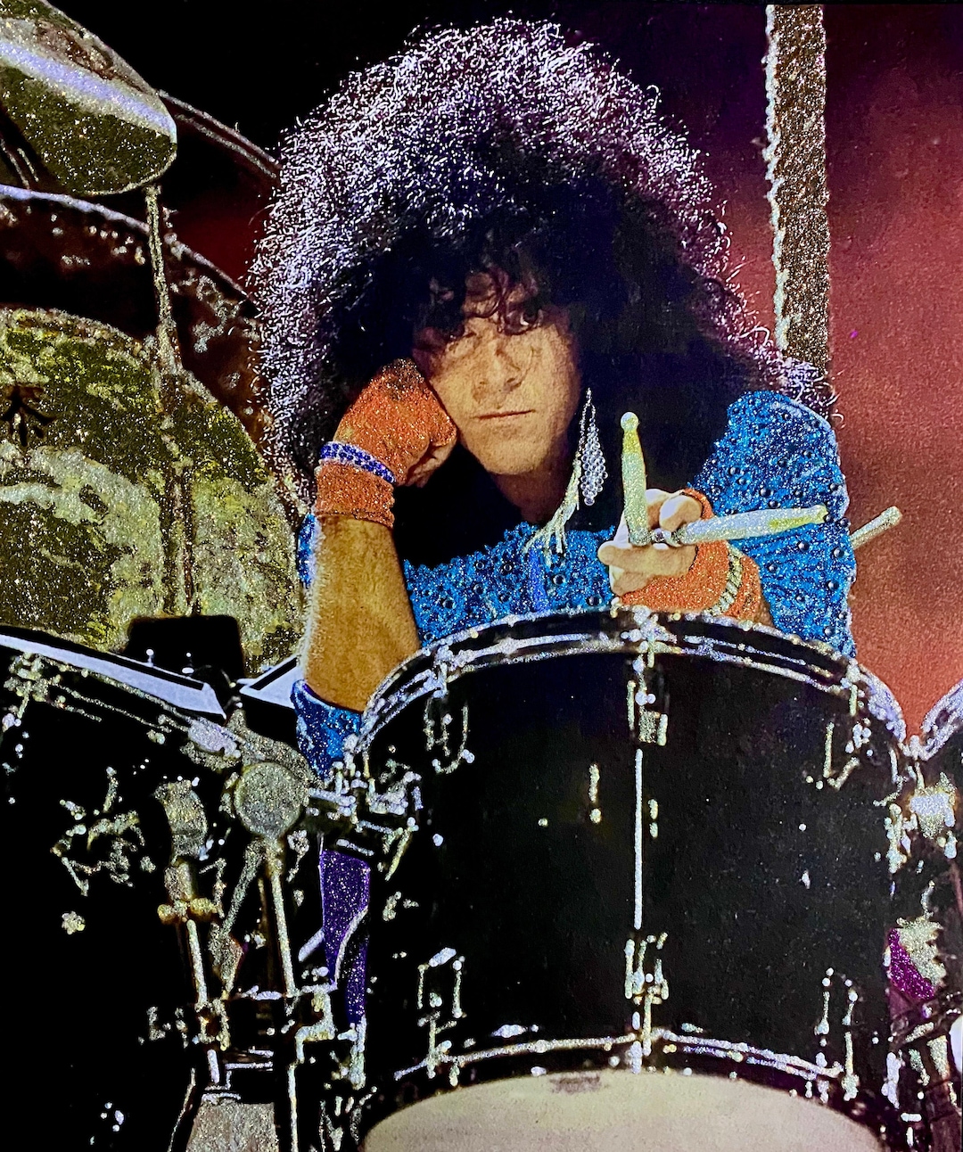 KISS Eric Carr Asylum Era Drummer Gemstone, Rhinestone and Glitter Art ...