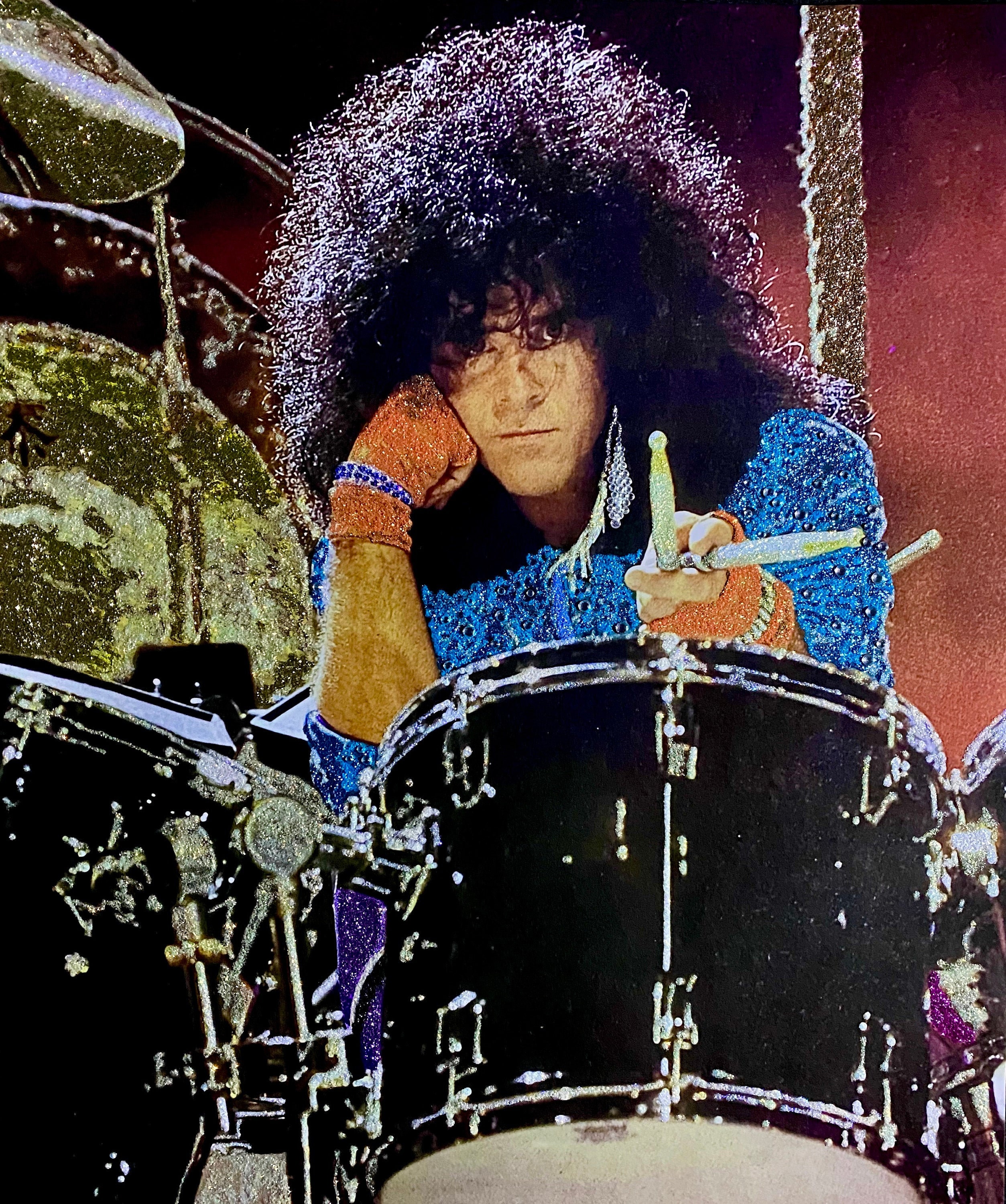 KISS Eric Carr Asylum Era Drummer Gemstone, Rhinestone and Glitter Art ...