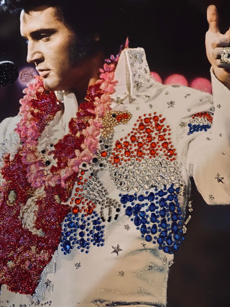 Elvis hawaiian Rhinestone Gemstone Glitter Wall Art - Etsy Canada
