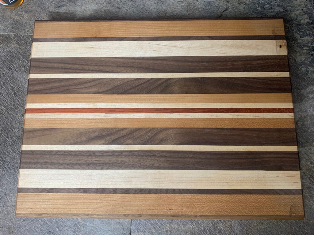 Exotic Hardwood Edge Grain Cutting Board - Custom Design (10.25 X 14.75 ...