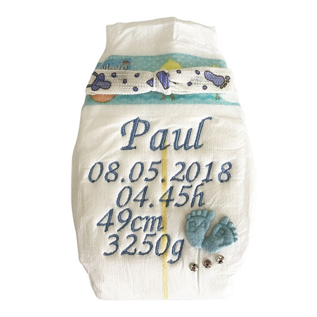 Bestickte Windel für Jungs Hellblau - Etsy.de