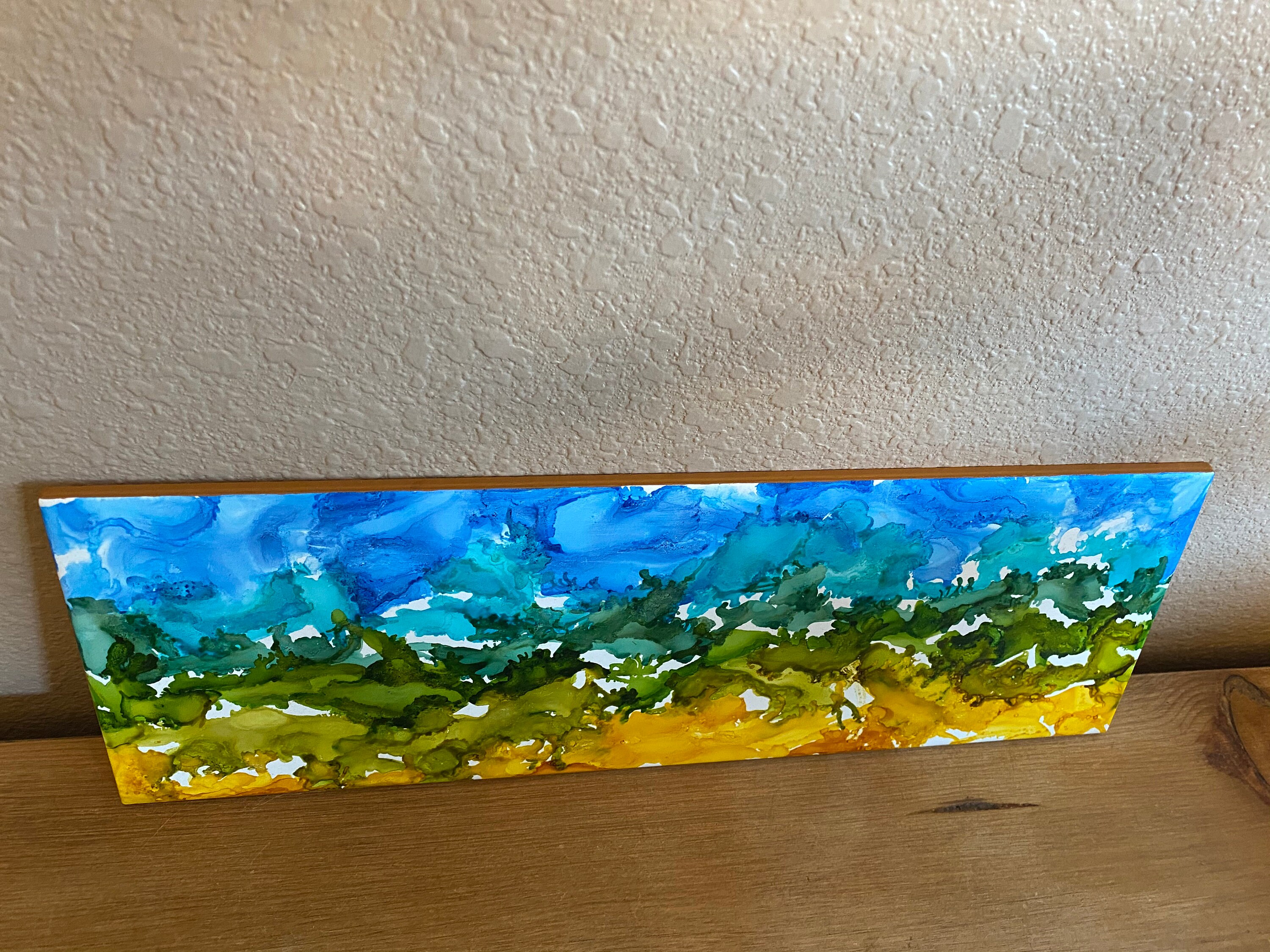 Earth and Sky - Original Alcohol Ink Art, Alcohol Inks, Colorful Ink ...