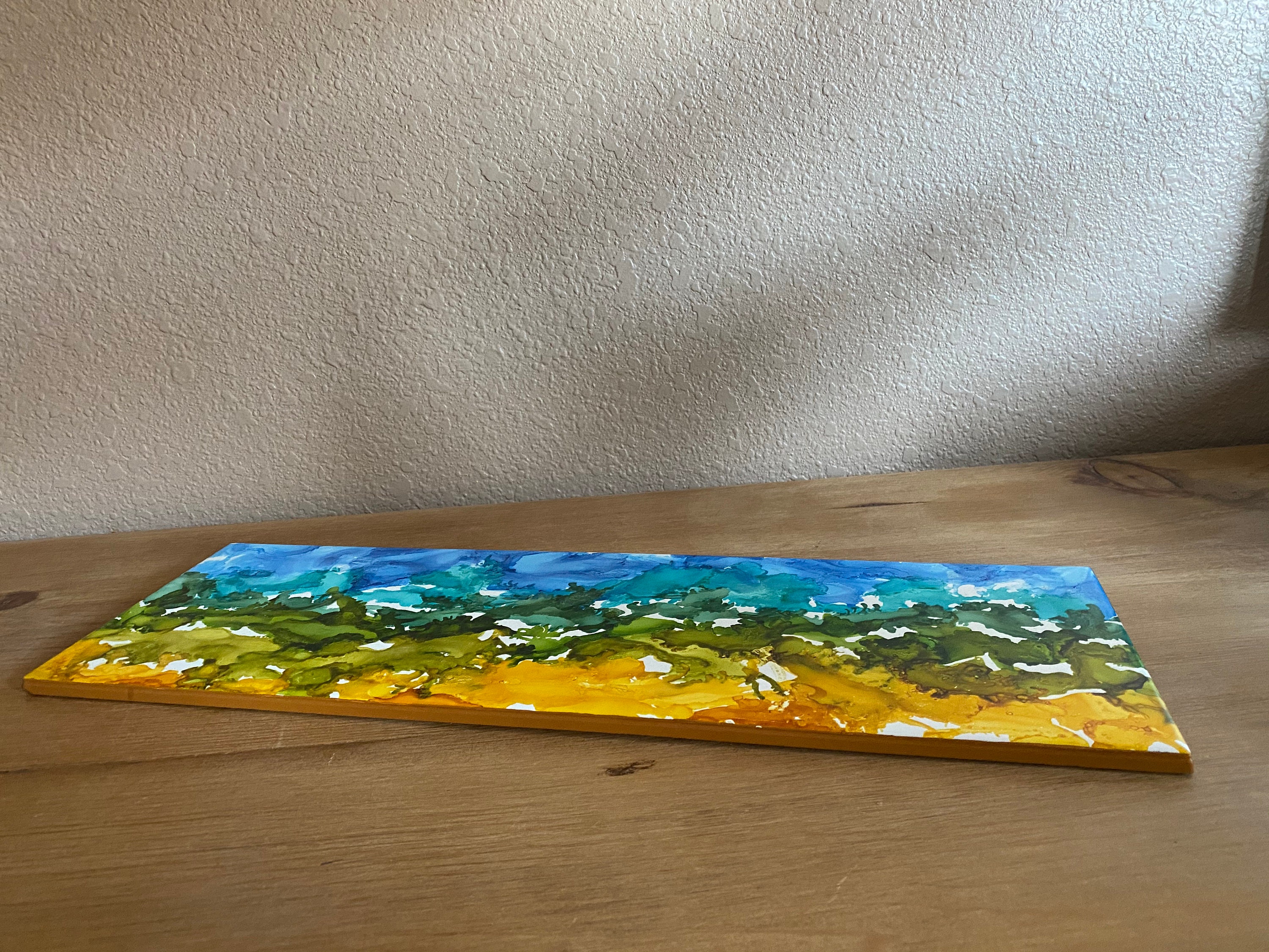 Earth and Sky - Original Alcohol Ink Art, Alcohol Inks, Colorful Ink ...