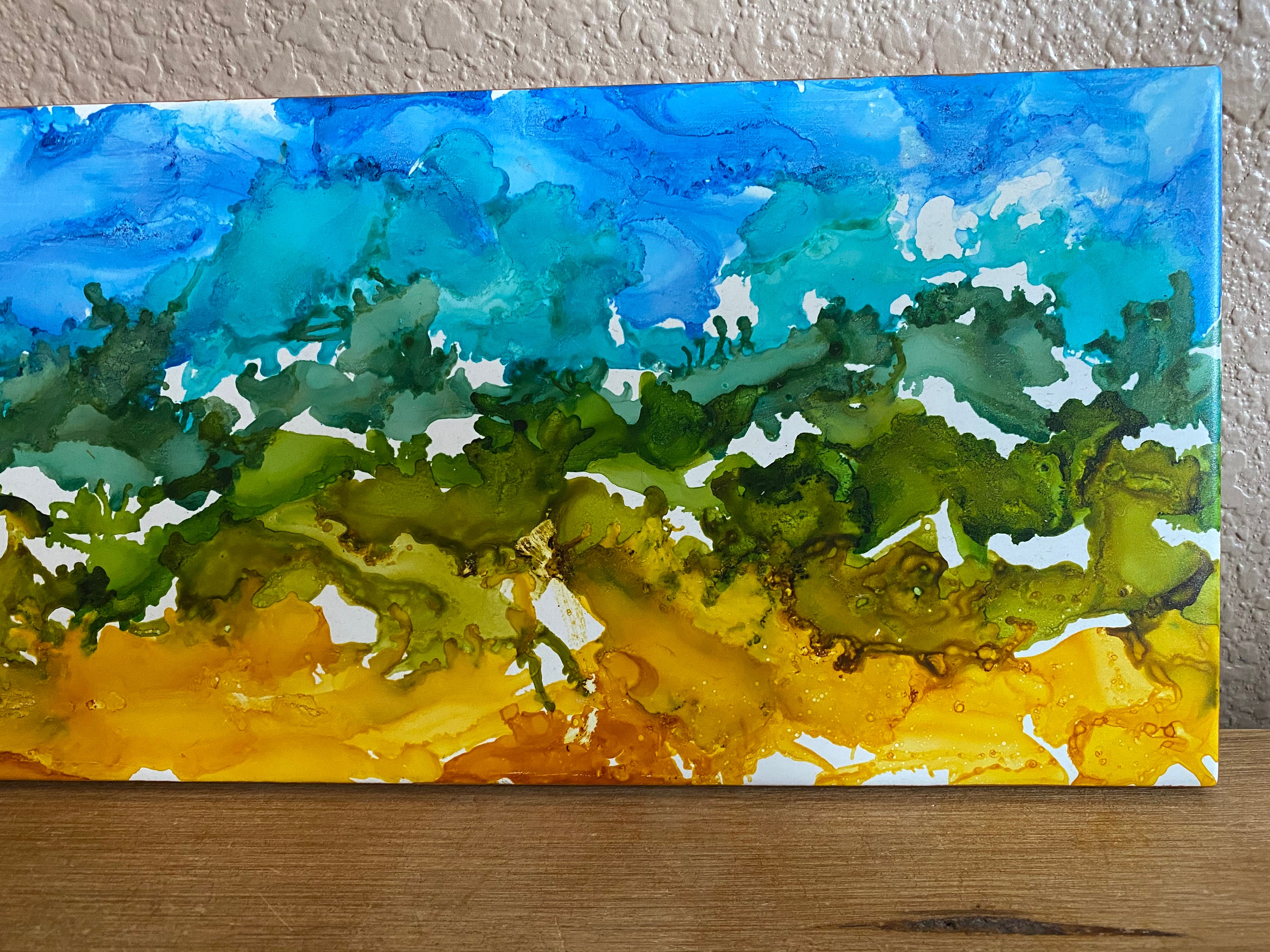 Earth and Sky - Original Alcohol Ink Art, Alcohol Inks, Colorful Ink ...