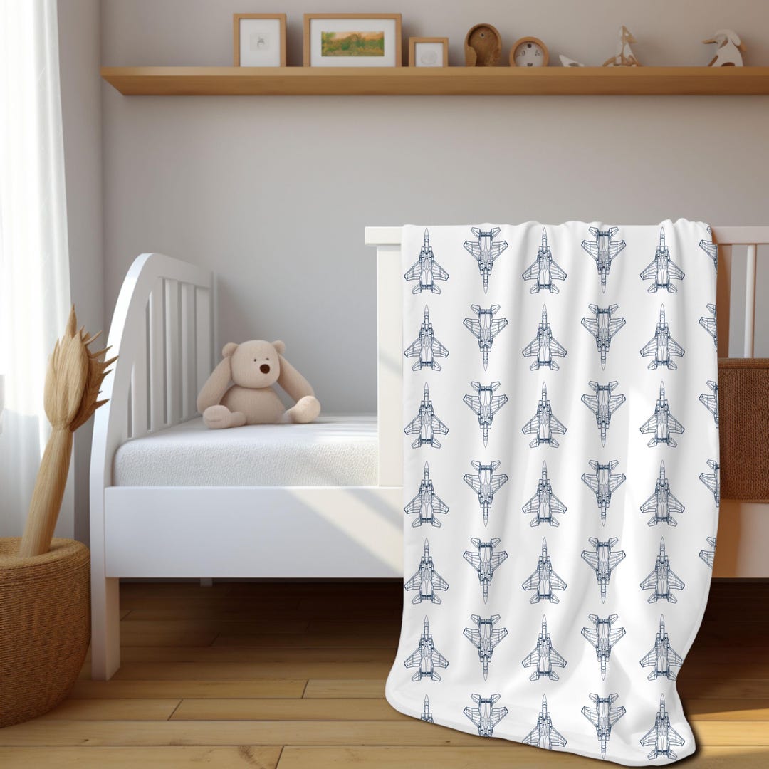 F-15C Fighter Jet Blueprint Plush Blanket (offered in 3 Sizes) (new ...