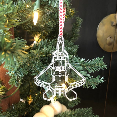 F-22 Raptor Fighter Jet Airplane Christmas Ornament - Etsy