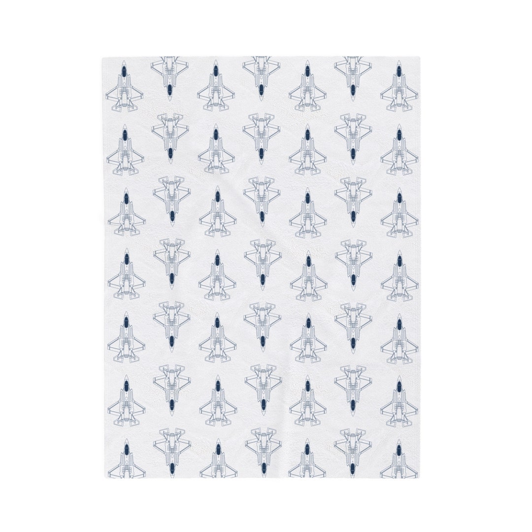 F-35A Fighter Jet Blueprint Plush Blanket offered in 3 Sizes new Design ...