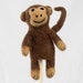 Handmade Felt Wool Monkey Zoo/jungle Animal Finger Puppets (set of 3 or ...