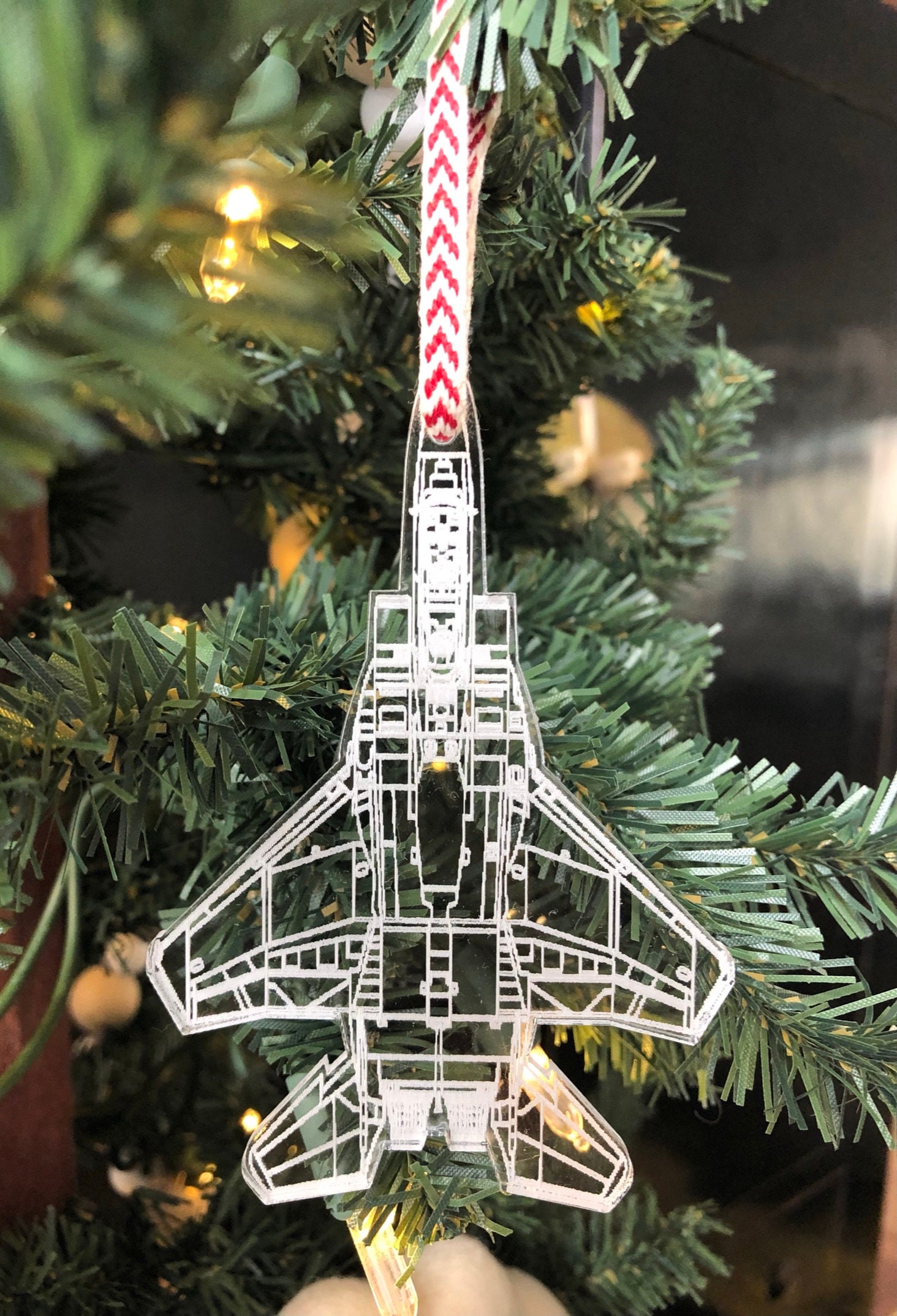 Engraved F-15E Blueprint Fighter Jet Ornament - Etsy