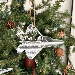 F-15, F-16, F-18, F-22 and F-35 Fighter Jet Mountain-scape Ornament ...