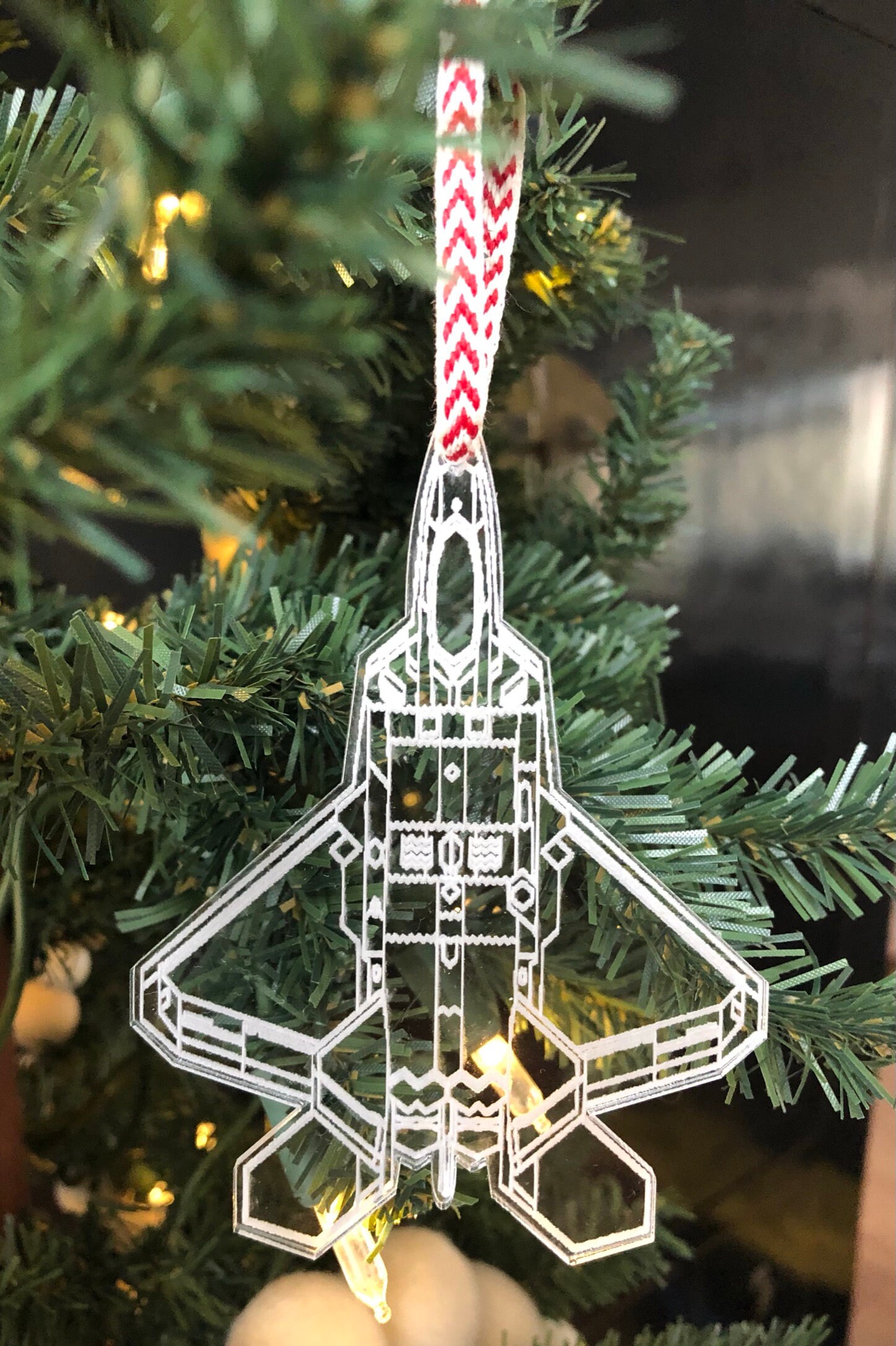 Engraved F-22 Blueprint Fighter Jet Ornament - Etsy