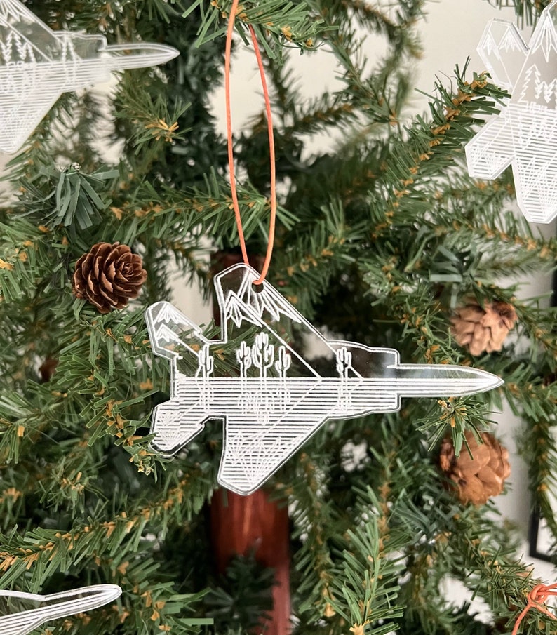 F-15, F-16, F-18, F-22 and F-35 Fighter Jet Mountain-scape Ornament ...