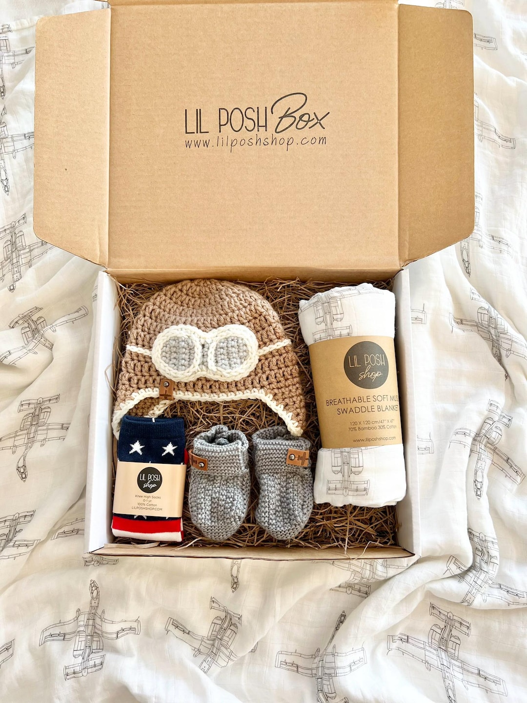 A-10 Warthog Fighter Jet Baby Gift Box Set- in TAUPE GREY - Newborn ...