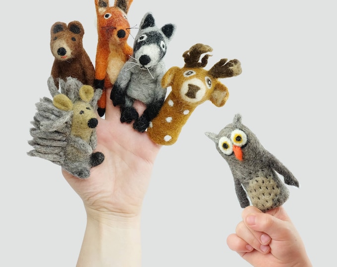 Handmade Felt Wool Forest Friends Finger Puppets (set of 6) - Etsy