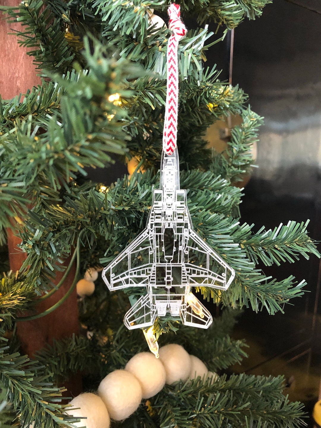 Engraved F-15E Blueprint Fighter Jet Ornament - Etsy