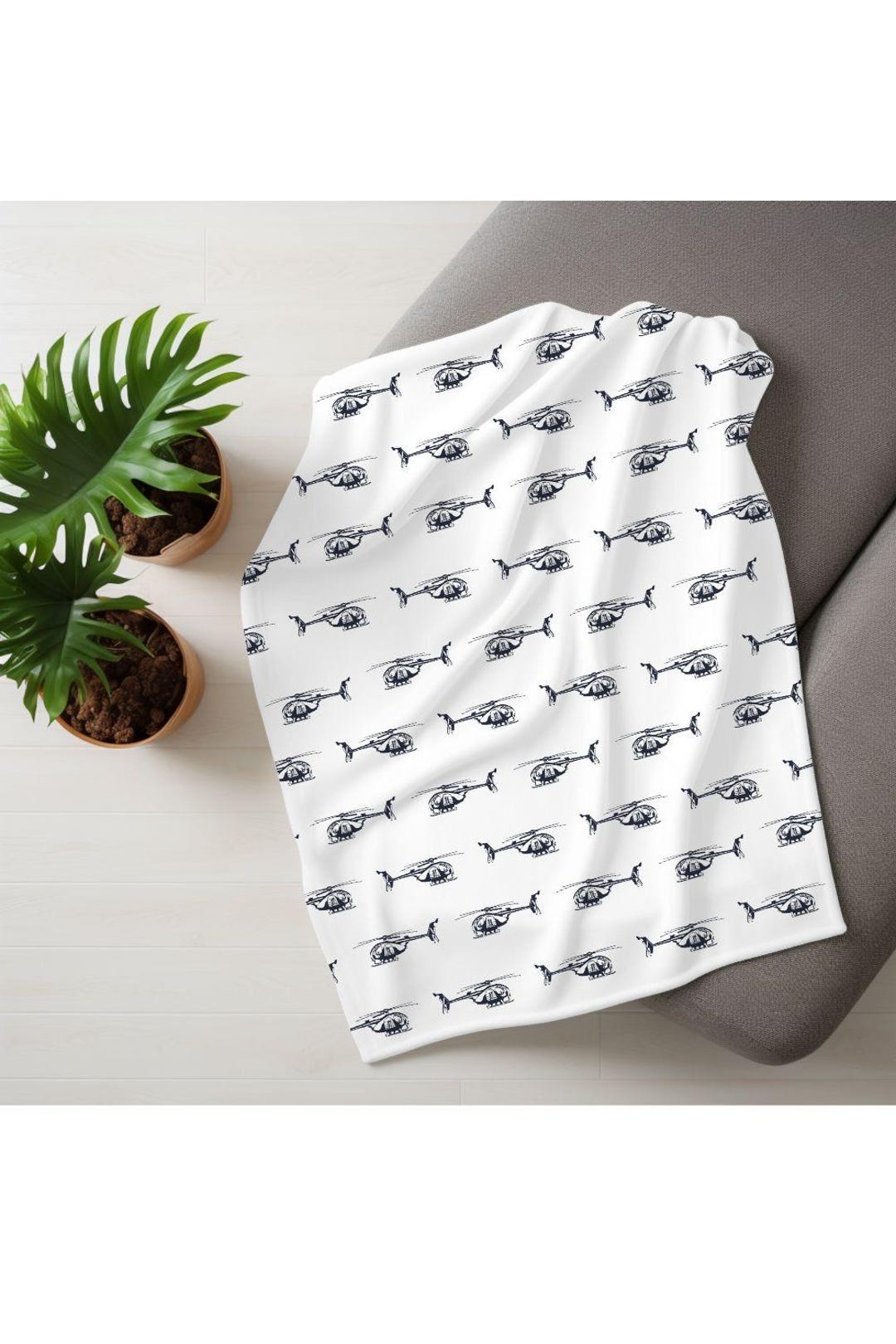 AH-6 Light Attack Helicopter Blueprint Plush Blanket - Etsy