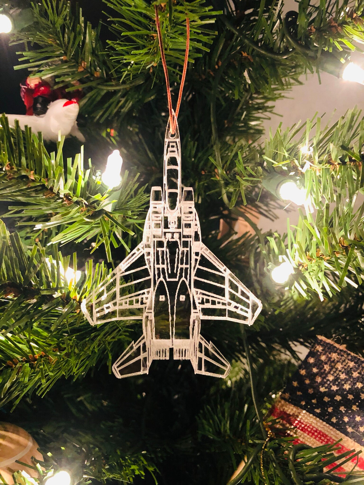 Engraved F-15C Blueprint Fighter Jet Ornament - Etsy