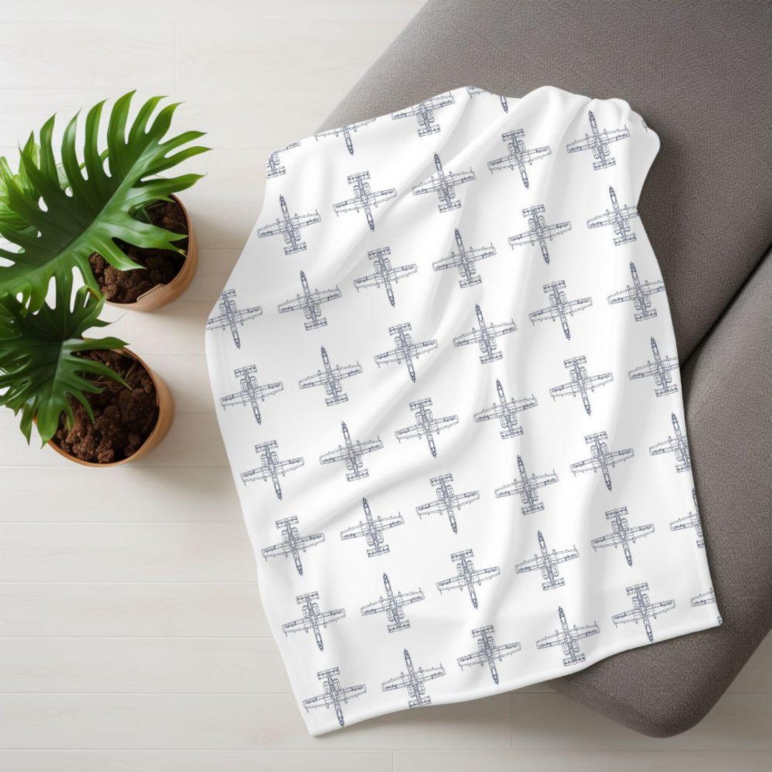 A-10 Fighter Jet Blueprint Plush Blanket (offered in 3 Sizes) (new ...