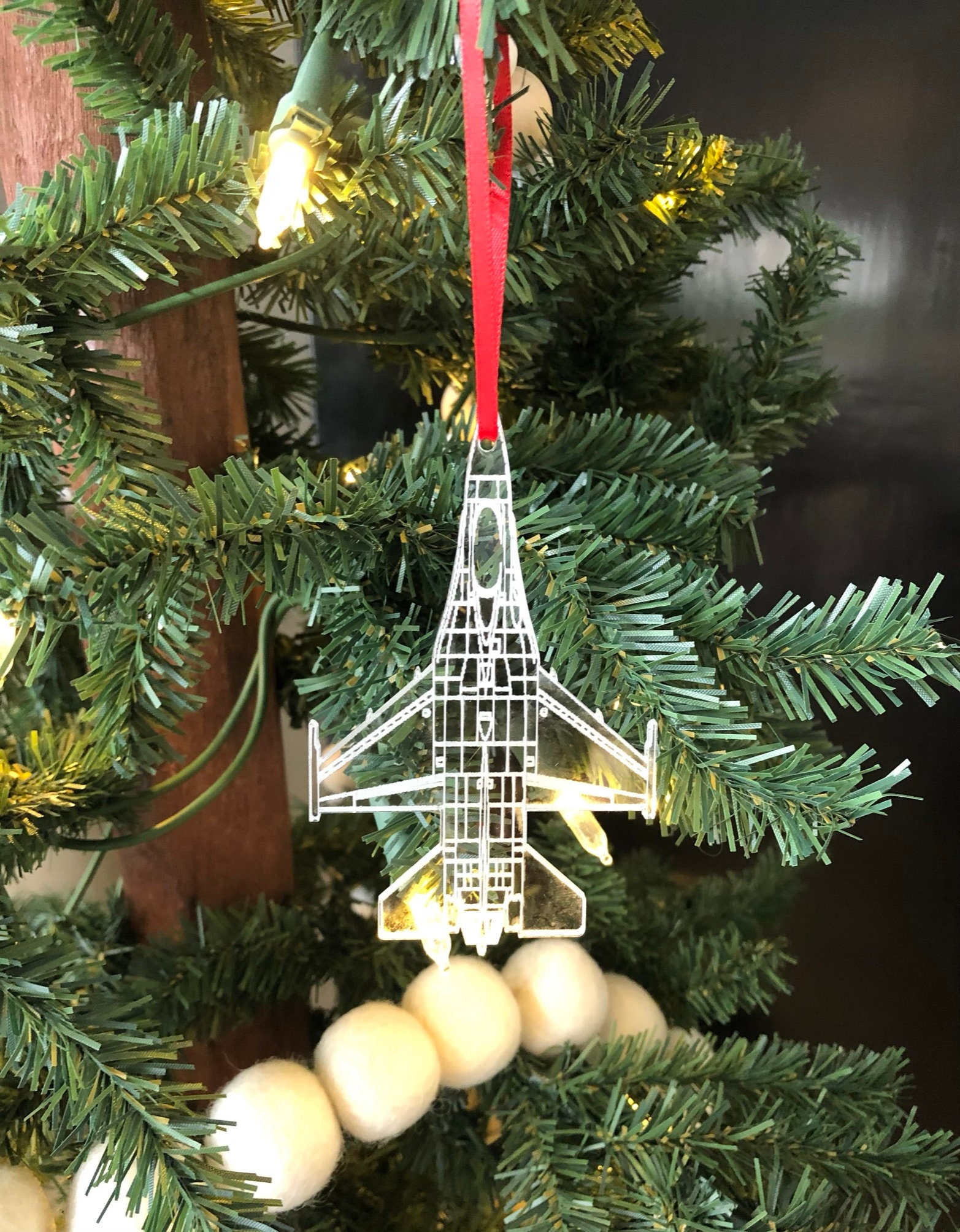 Engraved F-16 Blueprint Fighter Jet Ornament | Etsy