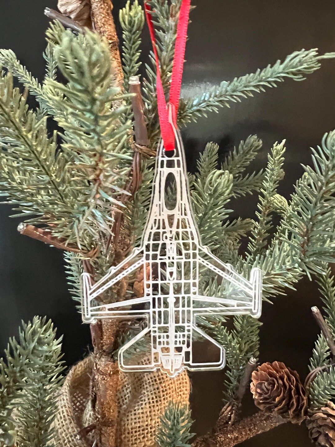 Engraved F-16 Blueprint Fighter Jet Ornament - Etsy