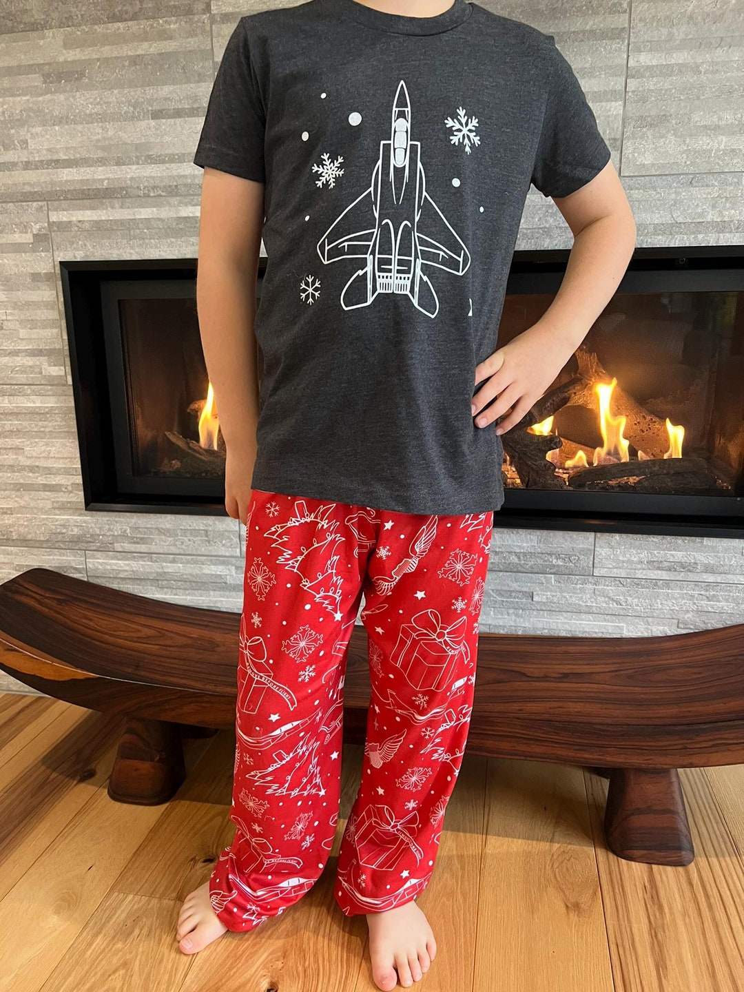 It's a Fighter Jet Christmas- Youth Pajama Pants-choose Your Aircraft ...