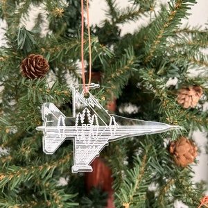 F-15, F-16, F-18, F-22 and F-35 Fighter Jet Mountain-scape Ornament ...