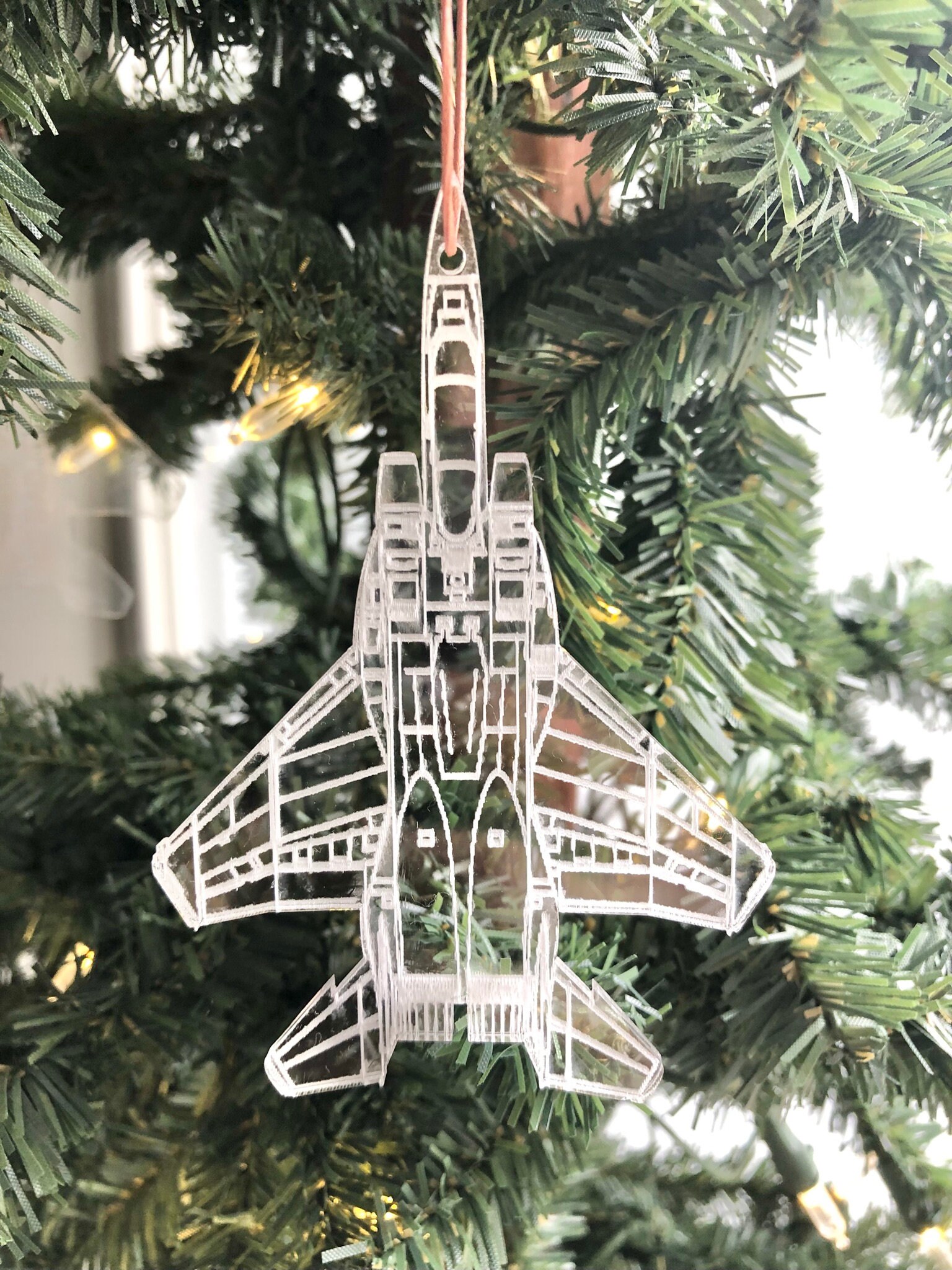 Engraved F-15C Blueprint Fighter Jet Ornament - Etsy