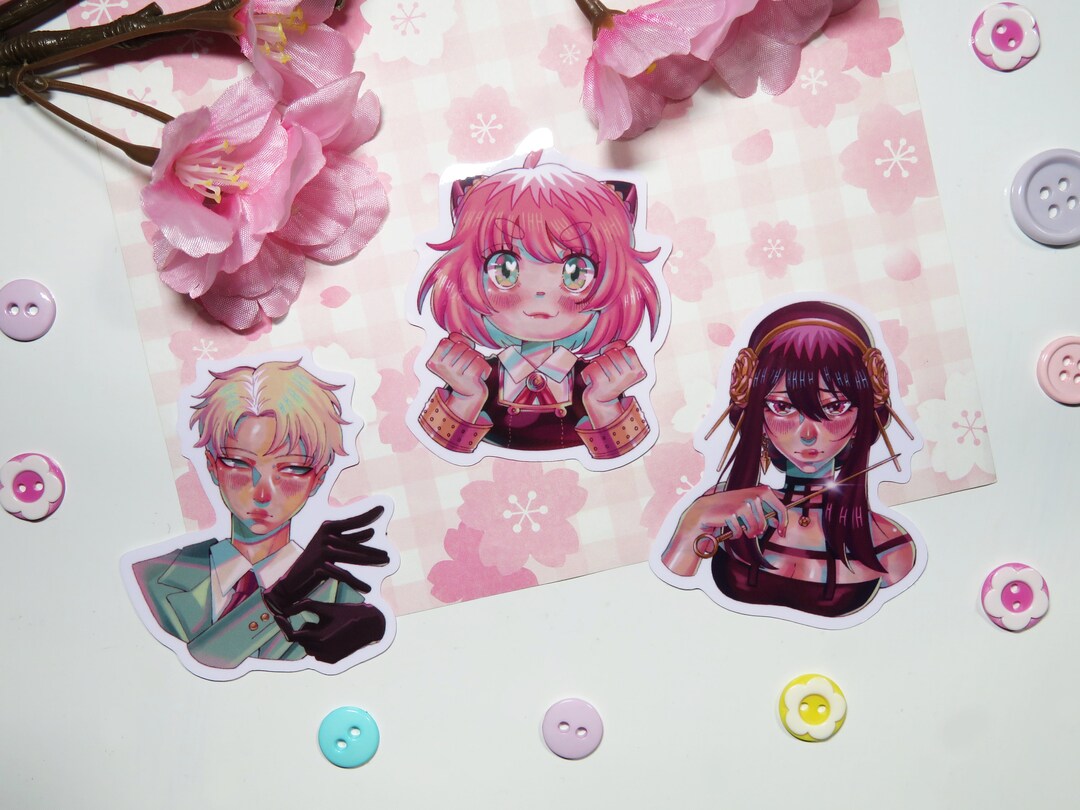 Set of 3 Stickers/ Glossy Sticker/ Cute Glossy Stickers/ Pastel ...