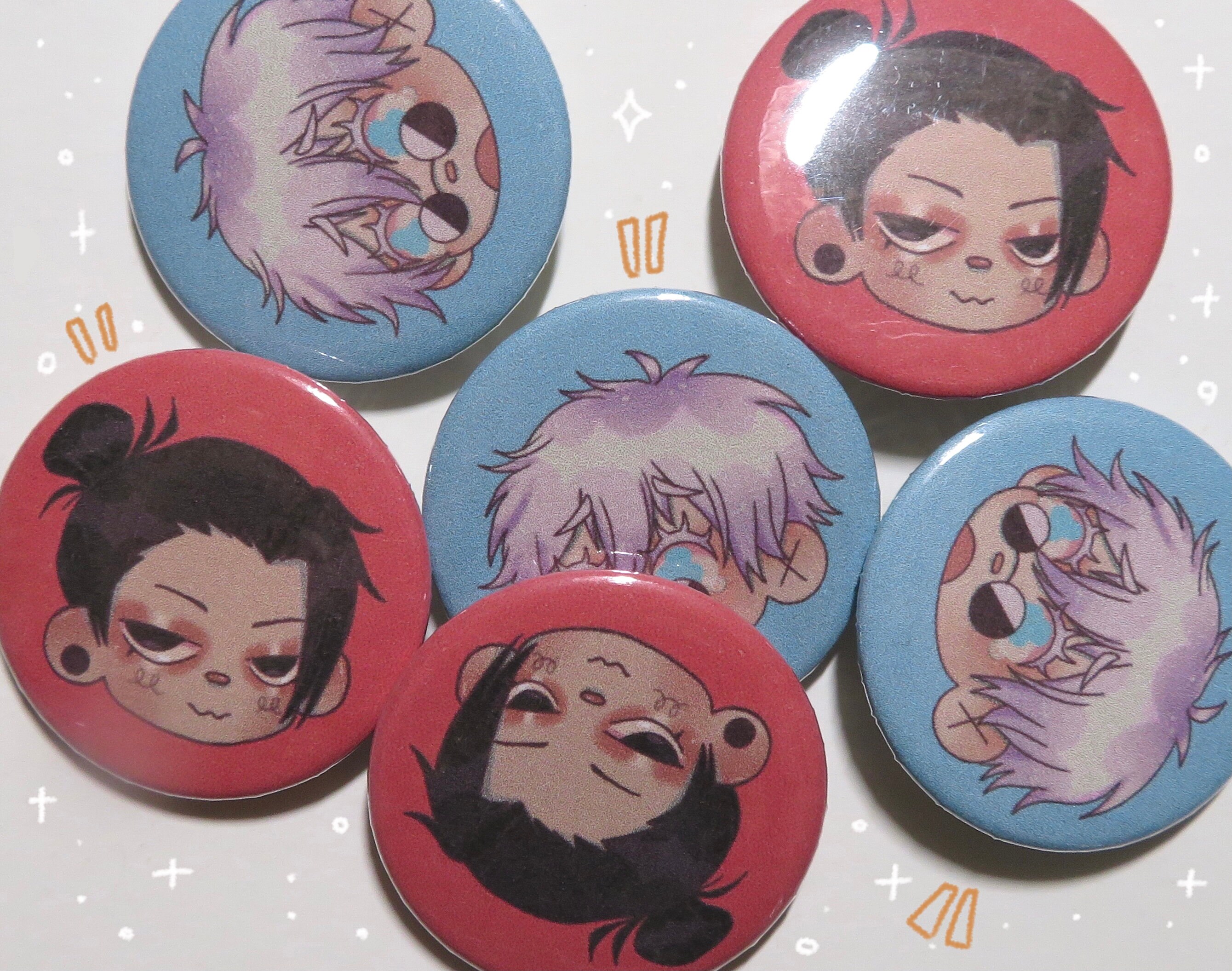 Geto & Gojo Button Pin Set/ Handmade 1.45 Inches Button Pins - Etsy