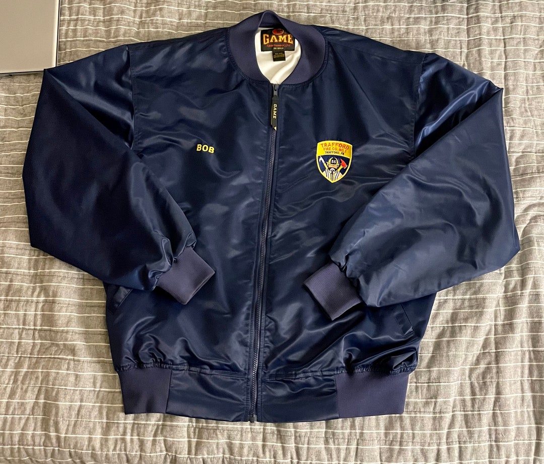 80s Vintage Bomber Jacket Game Sportswear Firefighter Bob XXL - Etsy