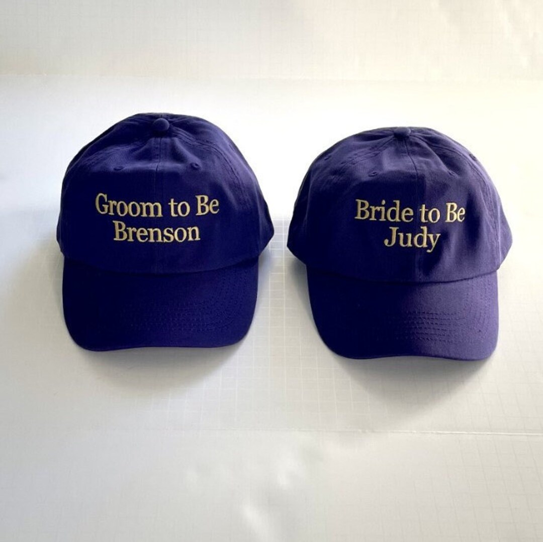 Personalized Bride and Groom to Be Hats Set of TWO Custom Hat ...