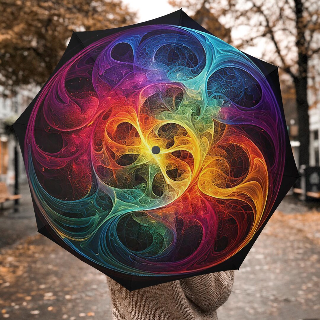 Automatic Folding Portable Umbrella, ART Design, Womens Parasol Rain ...