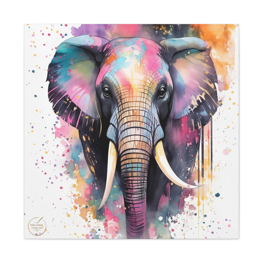 Elephant Art Wall Home Decor, Gallery Canvas Print, Original Paintings ...