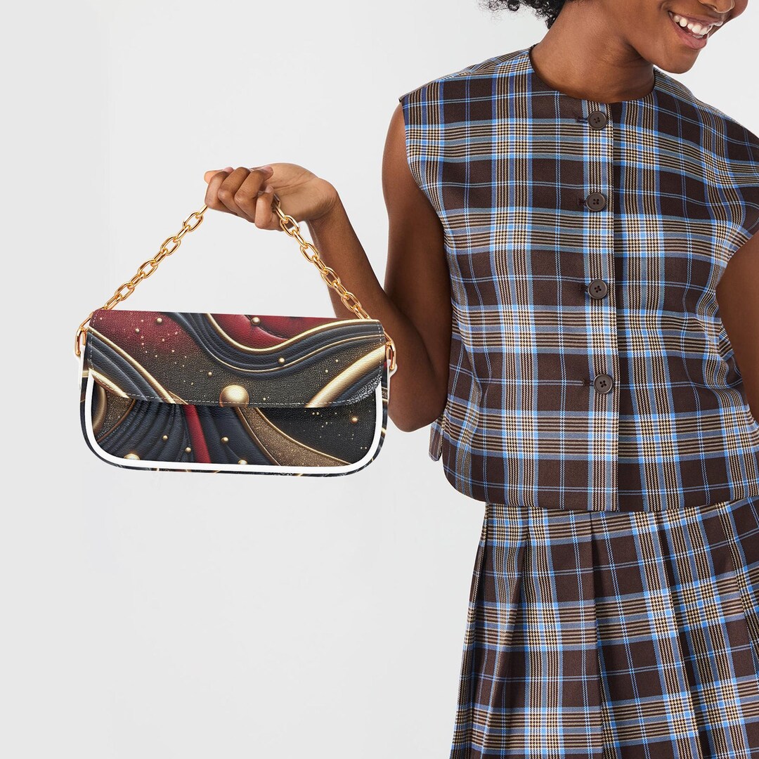 Romantic Texture Women's Leather Underarm Bag, 2 Handle, Boho Style ...